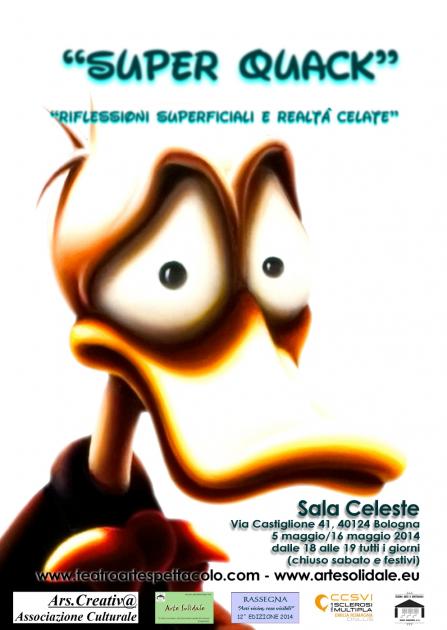 Manifesto Mostra personale di Luigi Leonidi "Super Quack !!" a Bologna ...